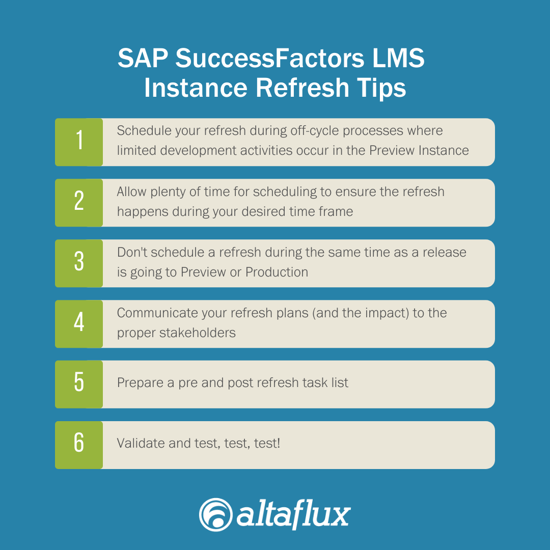SAP SuccessFactors LMS Instance Refresh: What You Need to Know