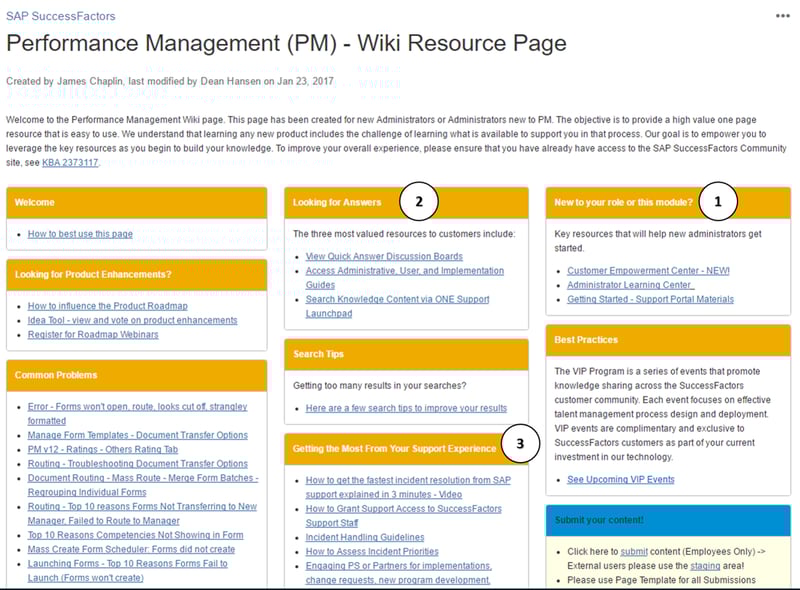 SAP SuccessFactors Performance Management – Wiki Resource Page